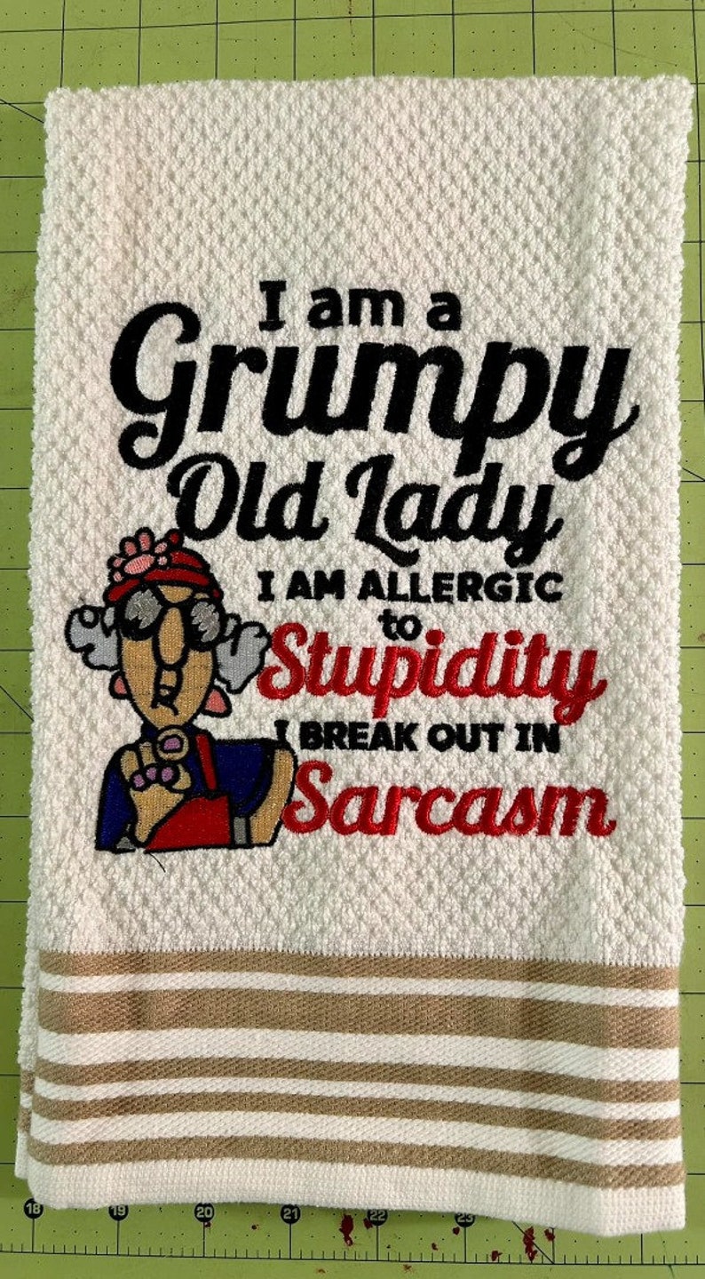 Old Lady Embroidery Design I Am A Grumpy Lady Machine Embroidery ...