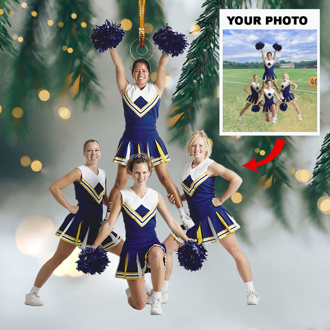 Personalized Cheerleading Friends Photo Ornament, Custom Cheerleading ...