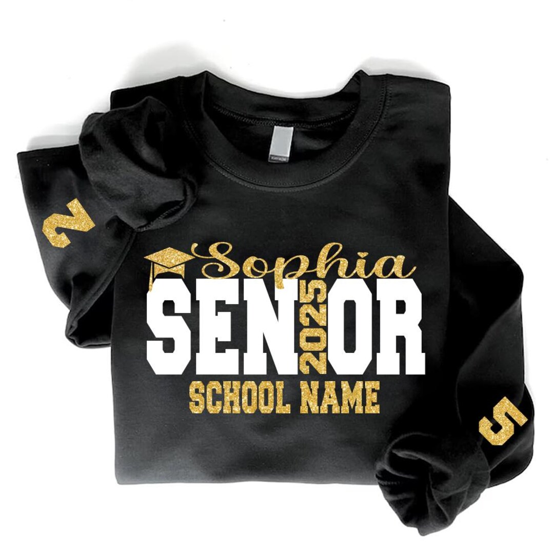 Personalized Glitter Senior 2025 Sweatshirt, Senior Year, Custom Senior ...