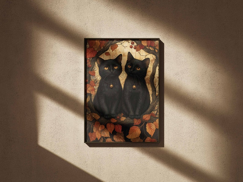 William Morris Black Cats Printable Wall Art Textile Digital Vintage Wall Decor Download High ...