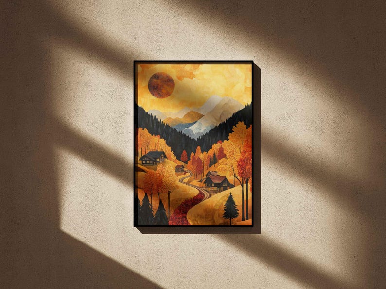 Klimt Autumn Landscape Art Print: Vintage Fall Decor (digital Download ...