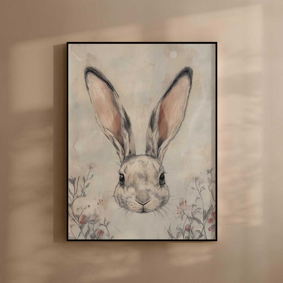 Vintage Bunny Print: Watercolor Rabbit Wall Art (digital Download) - Etsy