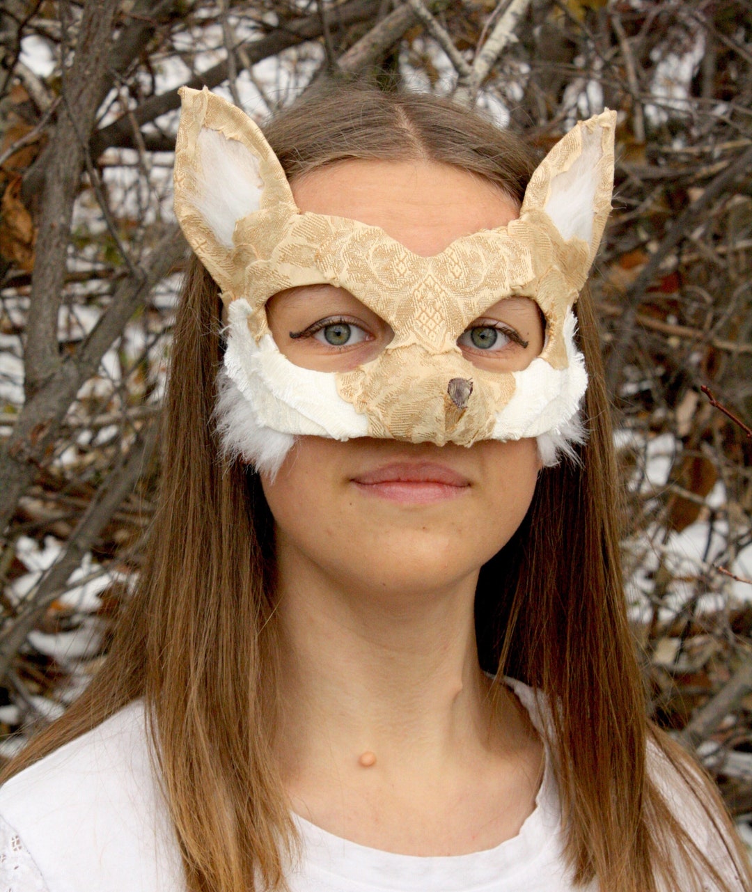 Fenneko One-of-a-kind Upcycled Fennec Fox Mask in Pale - Etsy