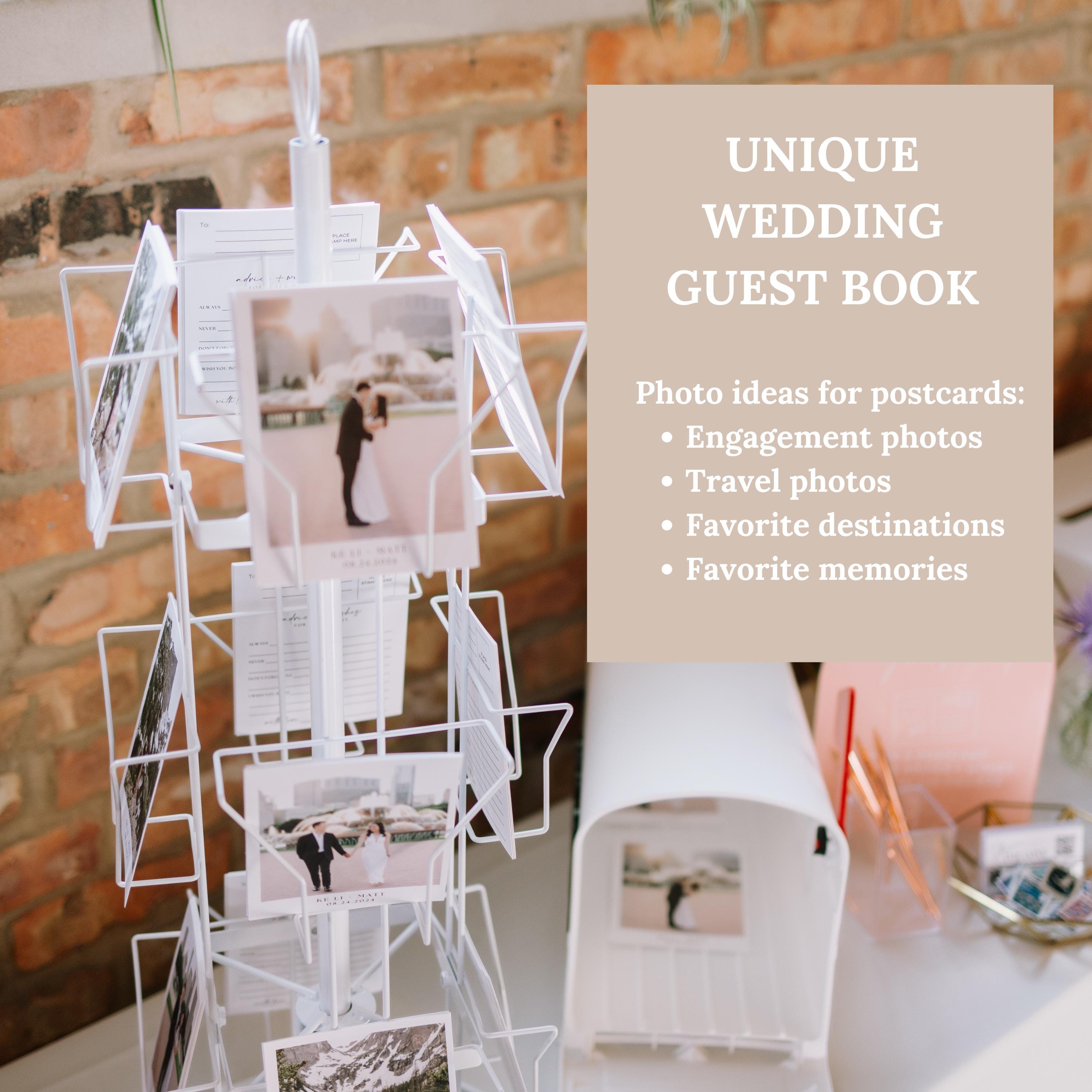 Postcard Guest Book Template, Wedding Guest Book Alternative, Fully ...