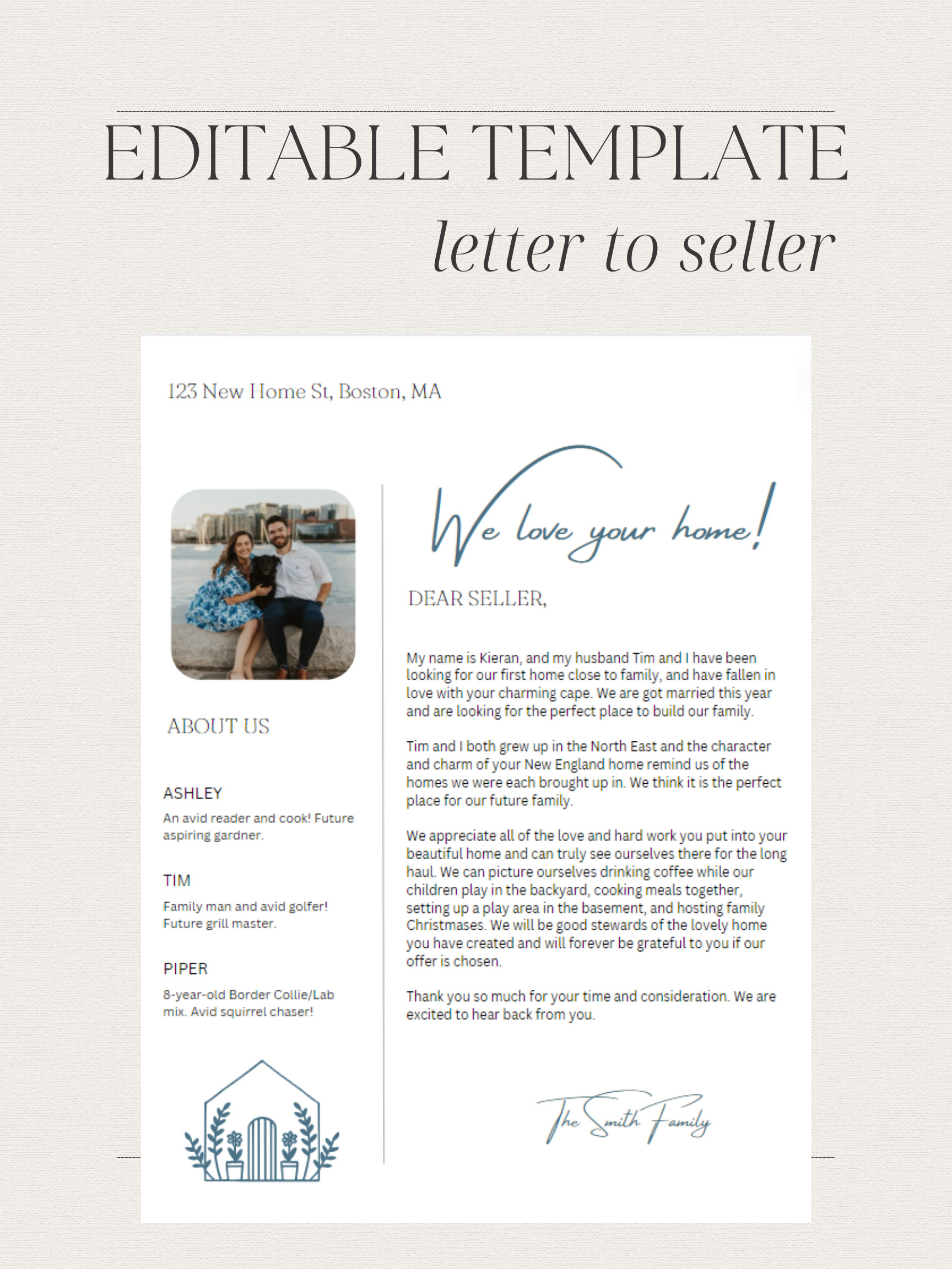 Digital Template - Letter to Seller (home) - Etsy