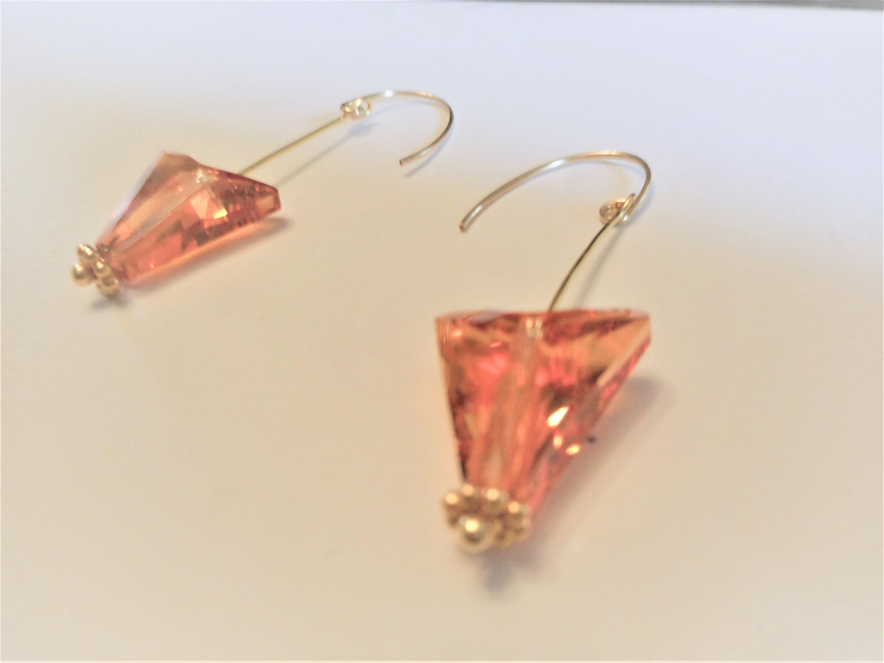 Astral Arrows ... Gold Plated Ear Wire, Swarovsky Crystal ... 837 - Etsy