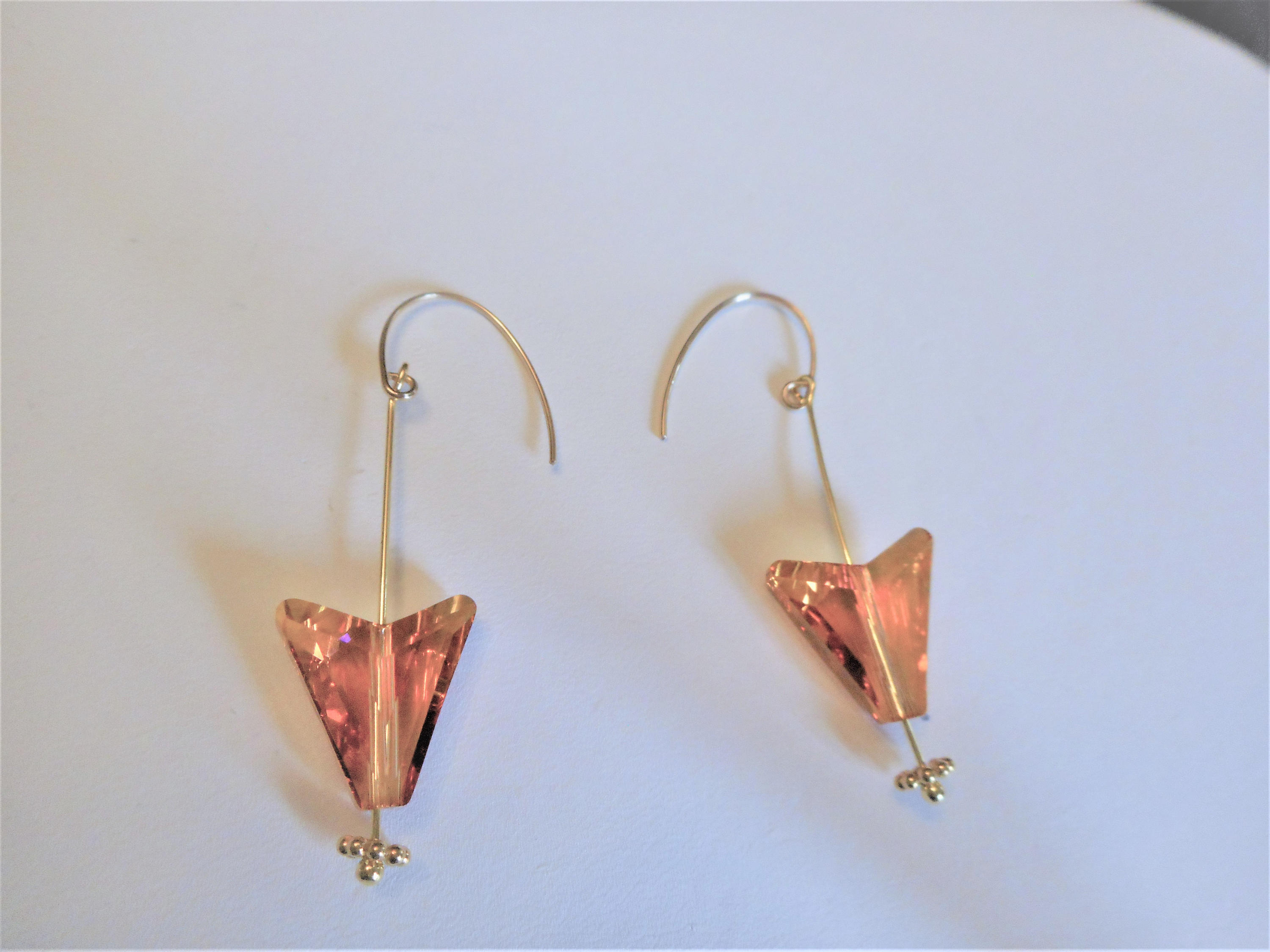 Astral Arrows ... Gold Plated Ear Wire, Swarovsky Crystal ... 837 - Etsy