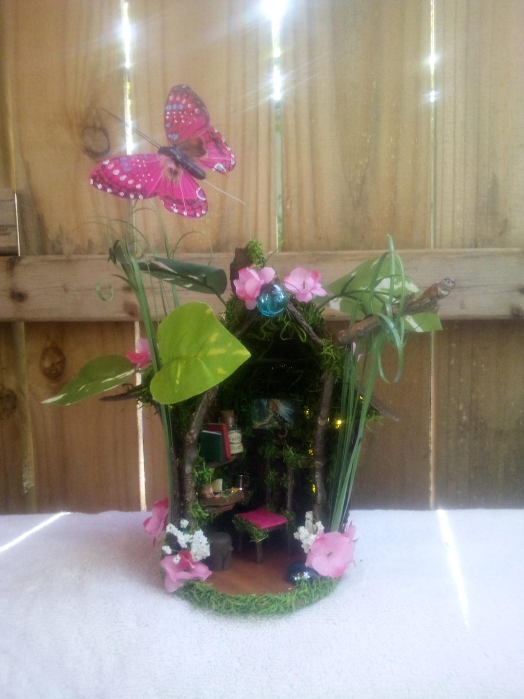 Pixie Fairy House , Handmade , Woodland House , With Furniture ...