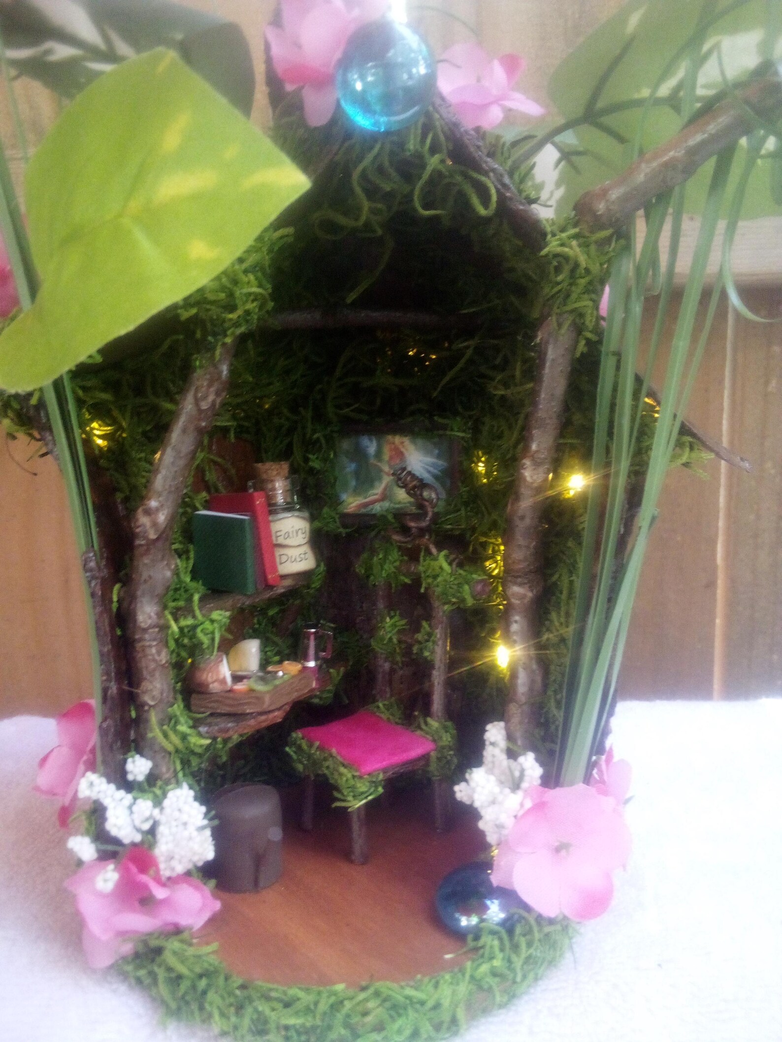 Pixie Fairy House , Handmade , Woodland House , With Furniture ...