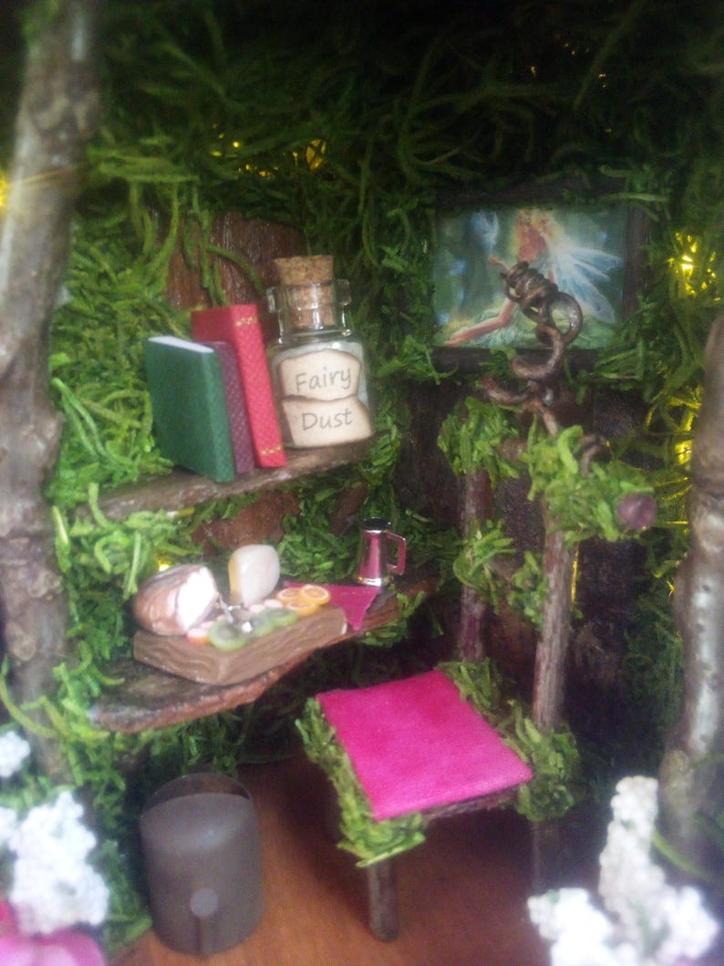 Pixie Fairy House , Handmade , Woodland House , With Furniture ...
