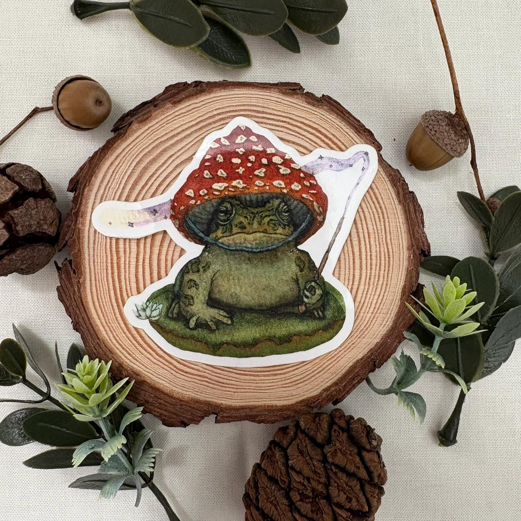 Fungi Fairy Toad Sticker | Watercolour Toad | Scrapbooking | Journaling ...