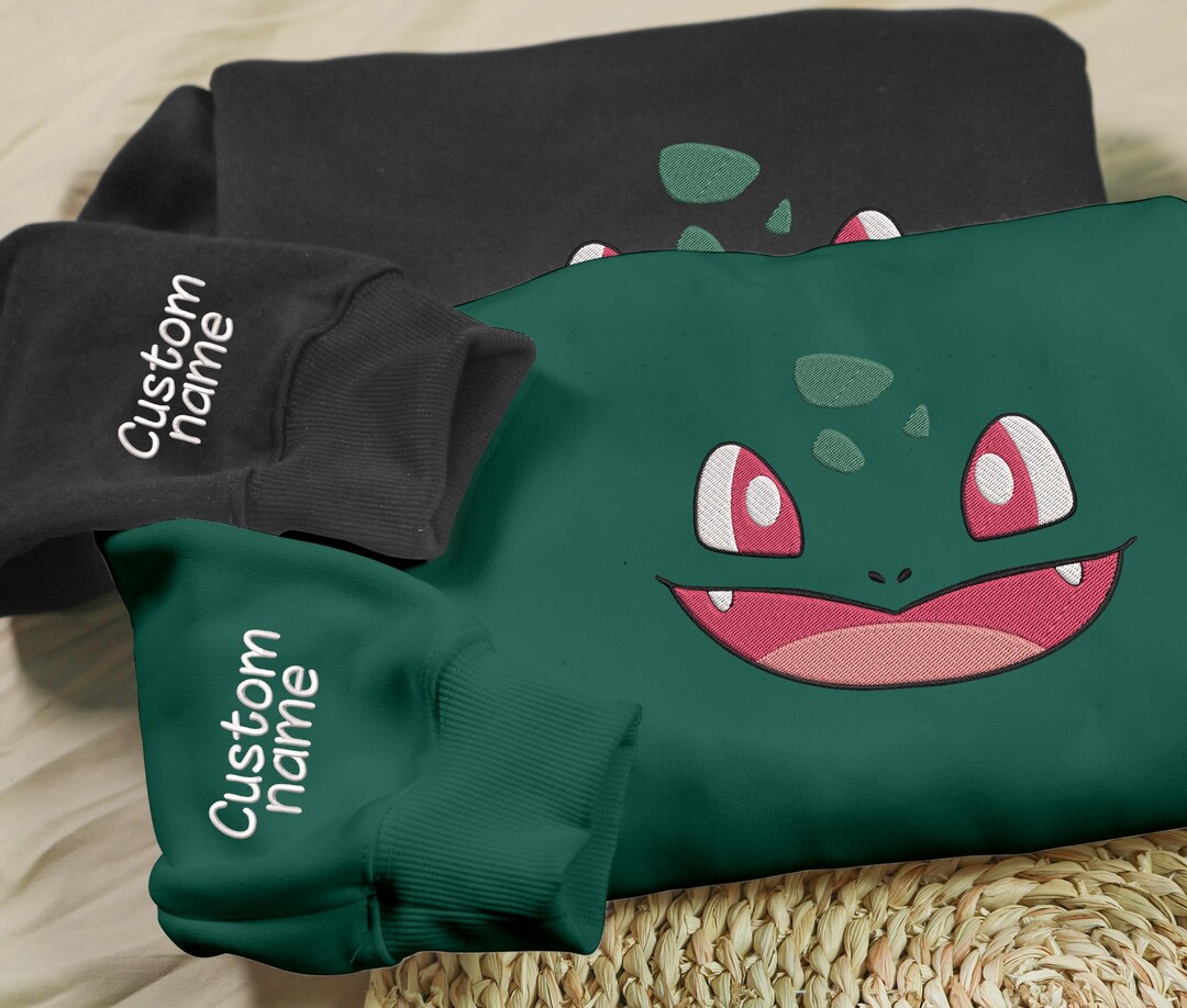 Personalized Bulbasaur Embroidered Sweatshirt Custom Name Embroidery ...