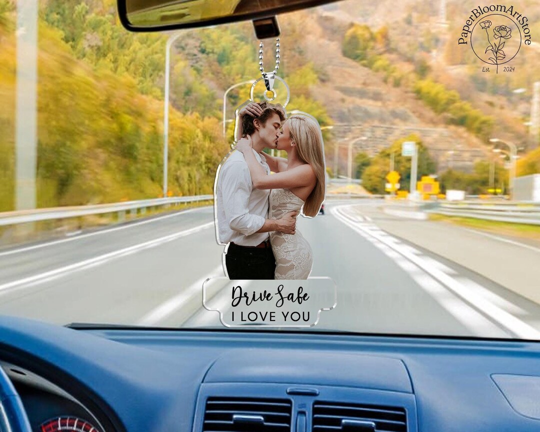 Photo Car Ornament, First Car Gift, Custom Couple Photo Car Ornament ...