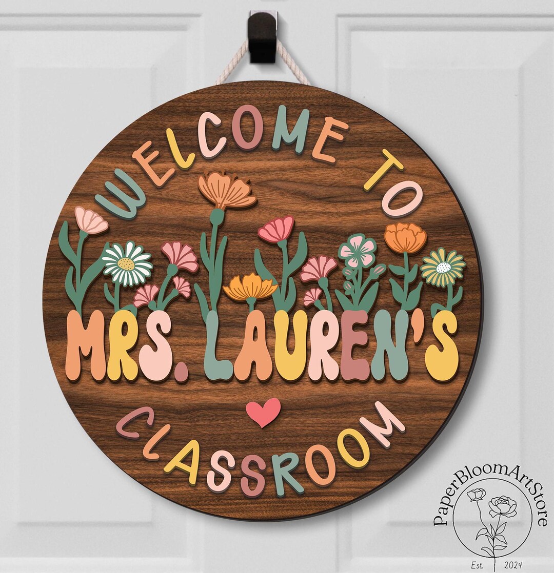 Teacher Door Sign, Classroom Decor, Teacher 3D Door Hanger, Teacher ...