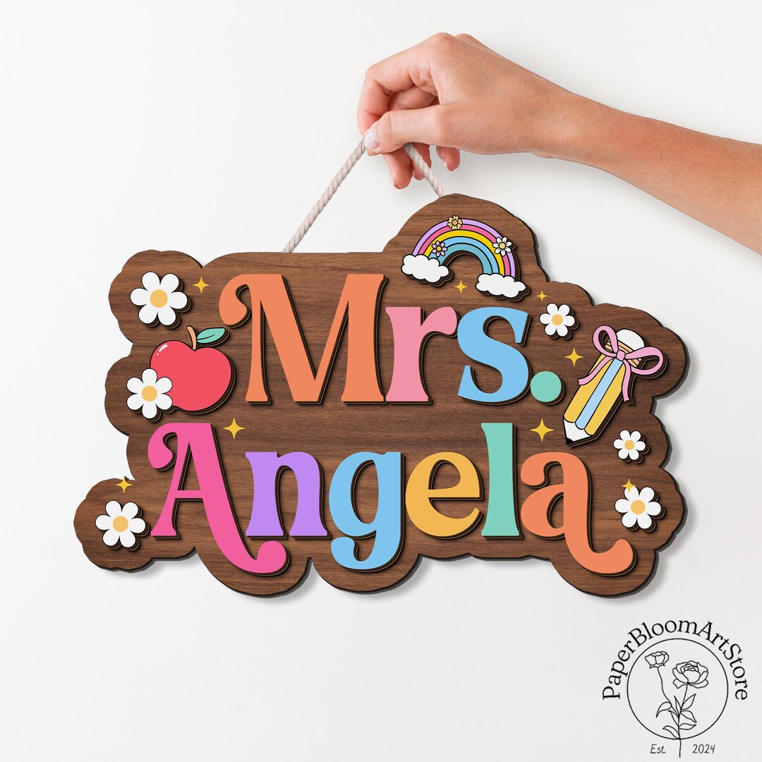 Custom 3D Name Teacher Door Sign, Teacher Appreciation Gifts, Classroom ...