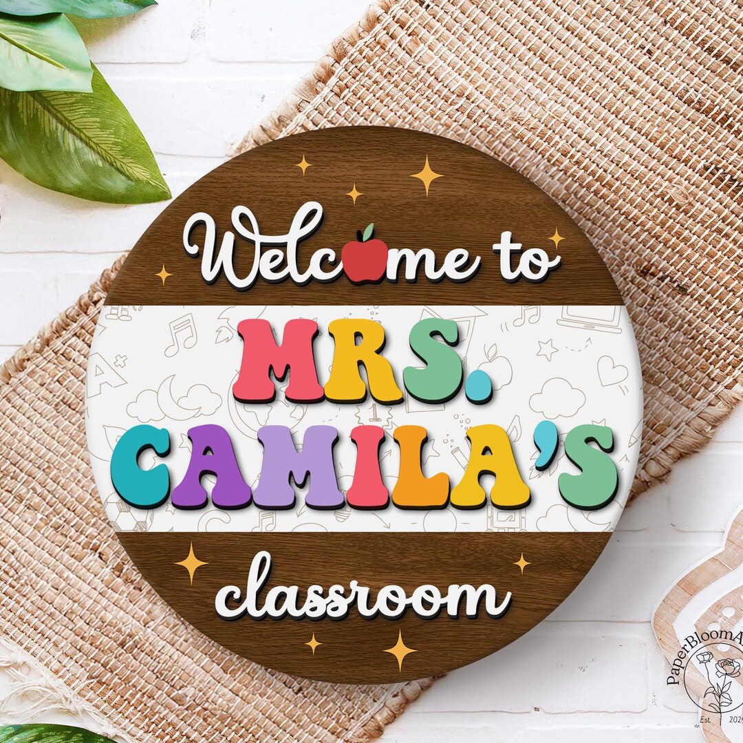 Custom 3D Teacher Door Sign, Teacher Door Hanger, Welcome Sign, Teacher ...