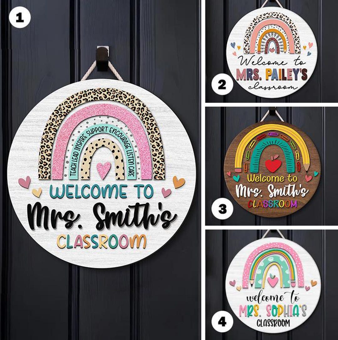 Teacher Door Sign, 3D Classroom Decor, Custom Teacher Name Sign ...