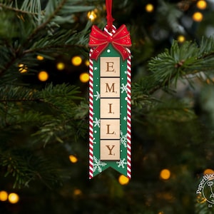 Custom Name Crossword Christmas Ornament, Personalized Puzzle Name ...