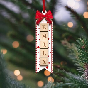 Custom Name Crossword Christmas Ornament, Personalized Puzzle Name ...