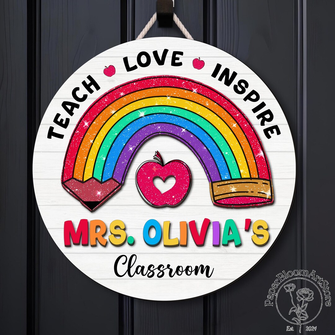 Personalized 3D Teacher Door Sign, Teacher Appreciation Gifts ...