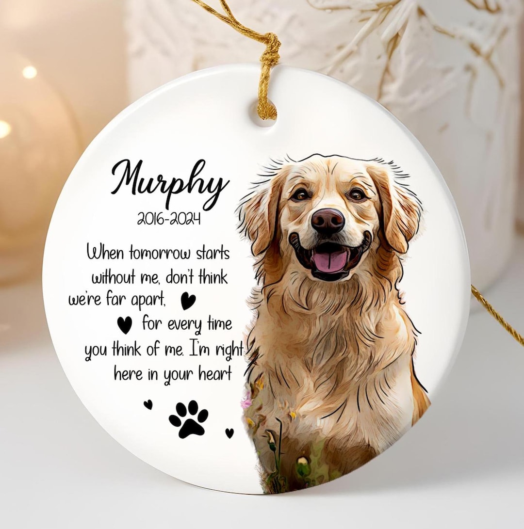 Dog Memorial Ornament, Custom Dog Photo Ornament, Pét Photo Christmas ...