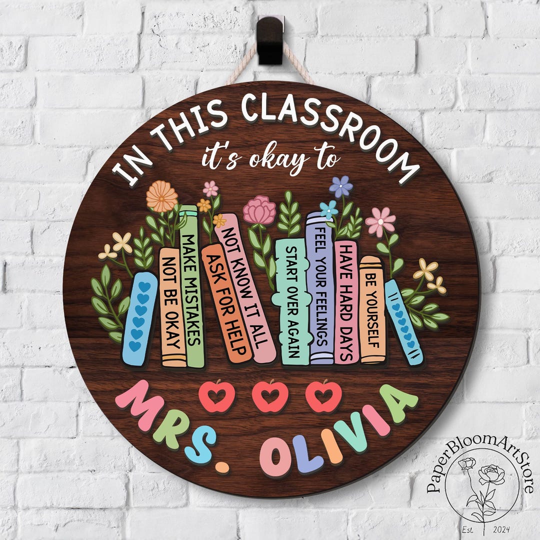 Custom 3D Teacher Door Sign, Classroom Decor, Teacher Name Sign ...