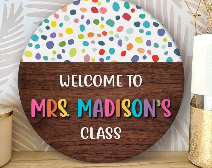 Teacher Door Sign, Back to School Teacher Gift, Custom Welcome Teacher ...