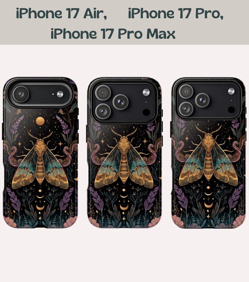 Moonlit Moth Phone Case – Celestial Gothic Design - Etsy