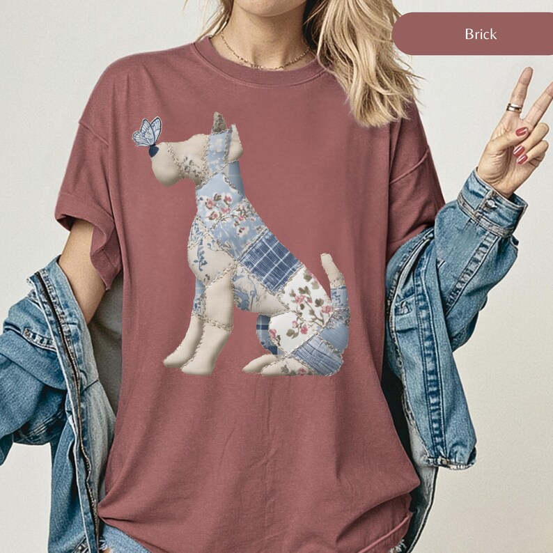 Airedale Terrier Dog Shirt, Patchwork Airedale Terrier Silhouette ...