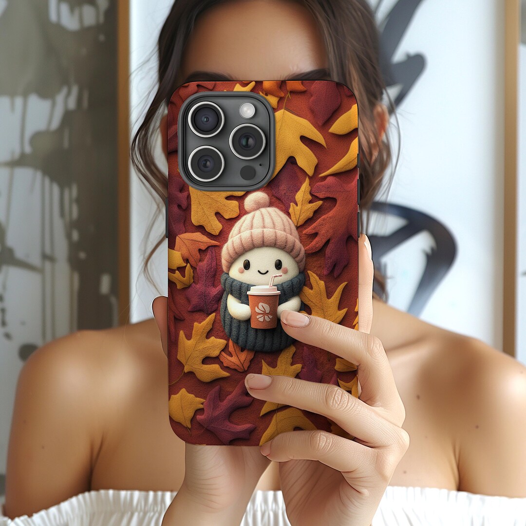Cute Ghost, Autumn Phone Case, Cute Fall Aesthetic Cover, Holiday Gift ...