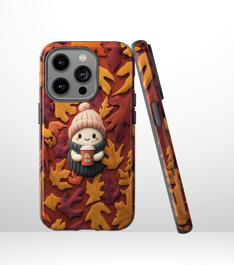 Cute Ghost, Autumn Phone Case, Cute Fall Aesthetic Cover, Holiday Gift ...