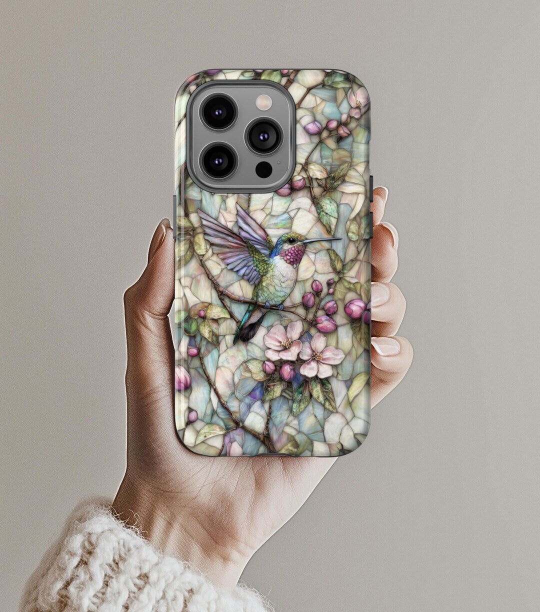 Stained Glass Bird Phone Case, 3D Mosaic Floral Tough Case - Etsy