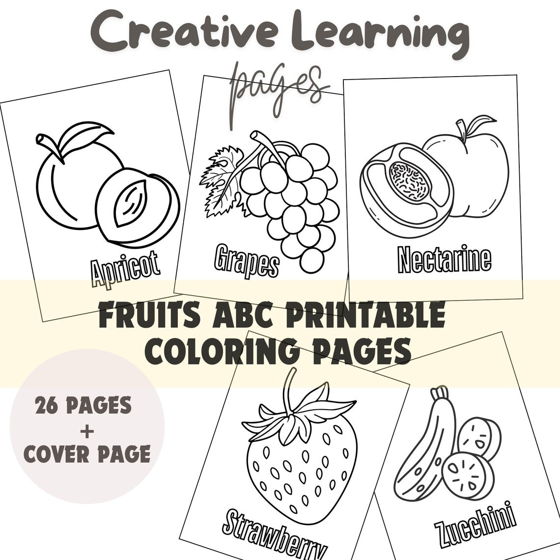 ABC Fruits Coloring, Fruits Coloring Pages, Fruit Coloring Sheets ...