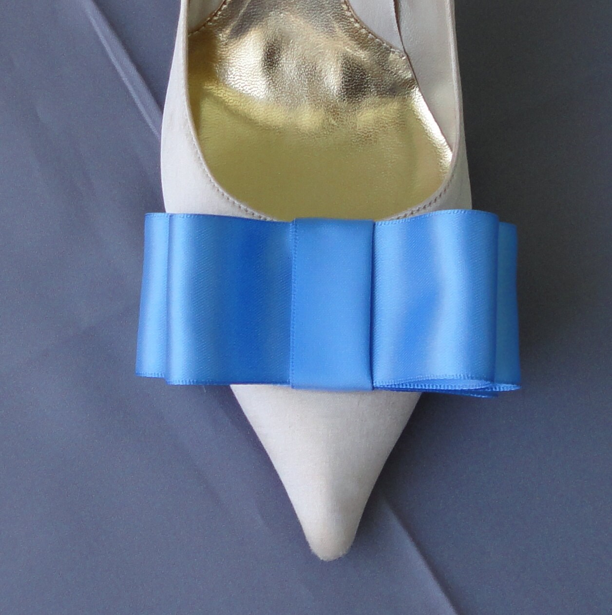 Ocean Blue Satin Ribbon Bow Shoe Clips Set Of Two More Colors | Etsy