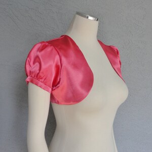 Coral Color Satin Bolero Shrug Made to Order All Sizes Available - Etsy