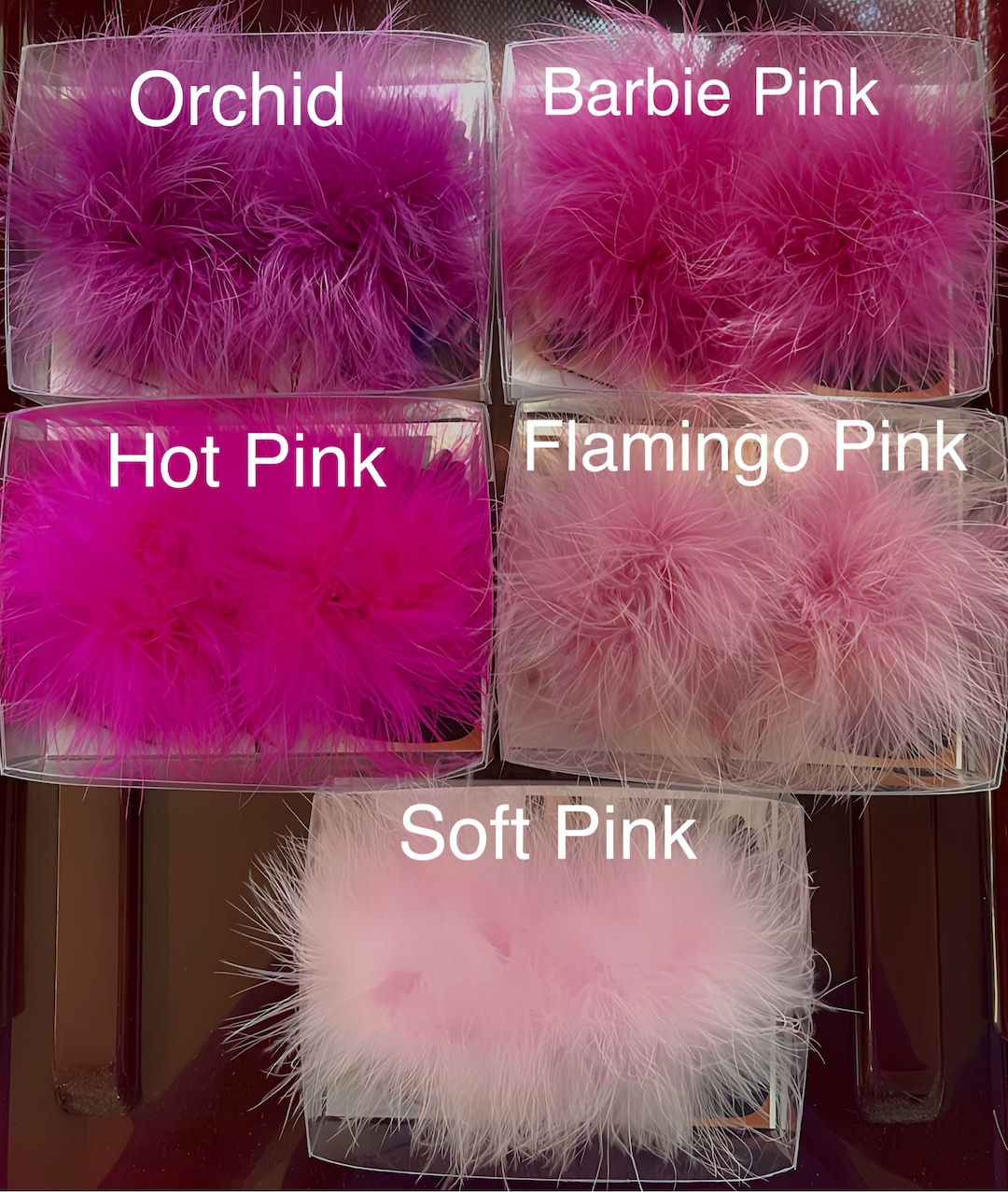 Shades of Pink Detachable Feather Puff Pom Pom Shoe Clips Set - Etsy