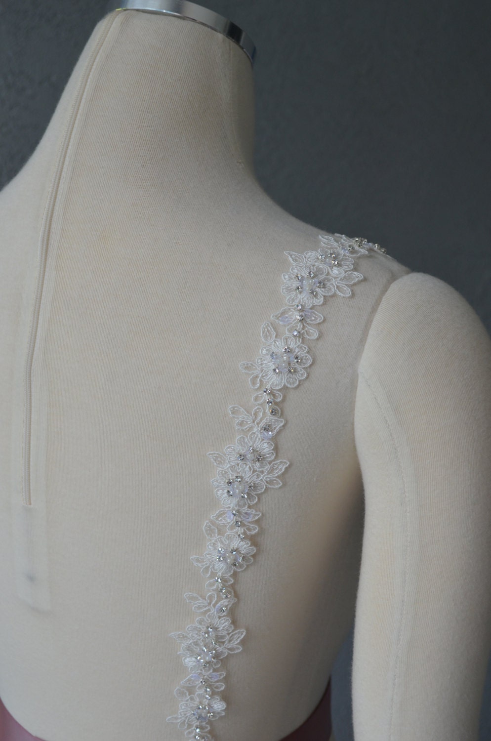 Detachable Ivory or White Beaded Corded Lace Straps Add to - Etsy