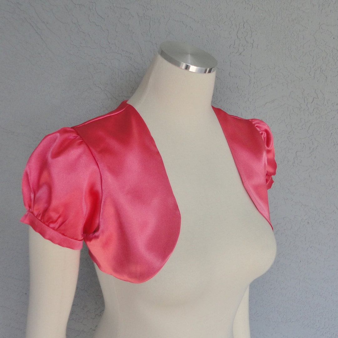 Coral Color Satin Bolero Shrug Made to Order All Sizes Available - Etsy