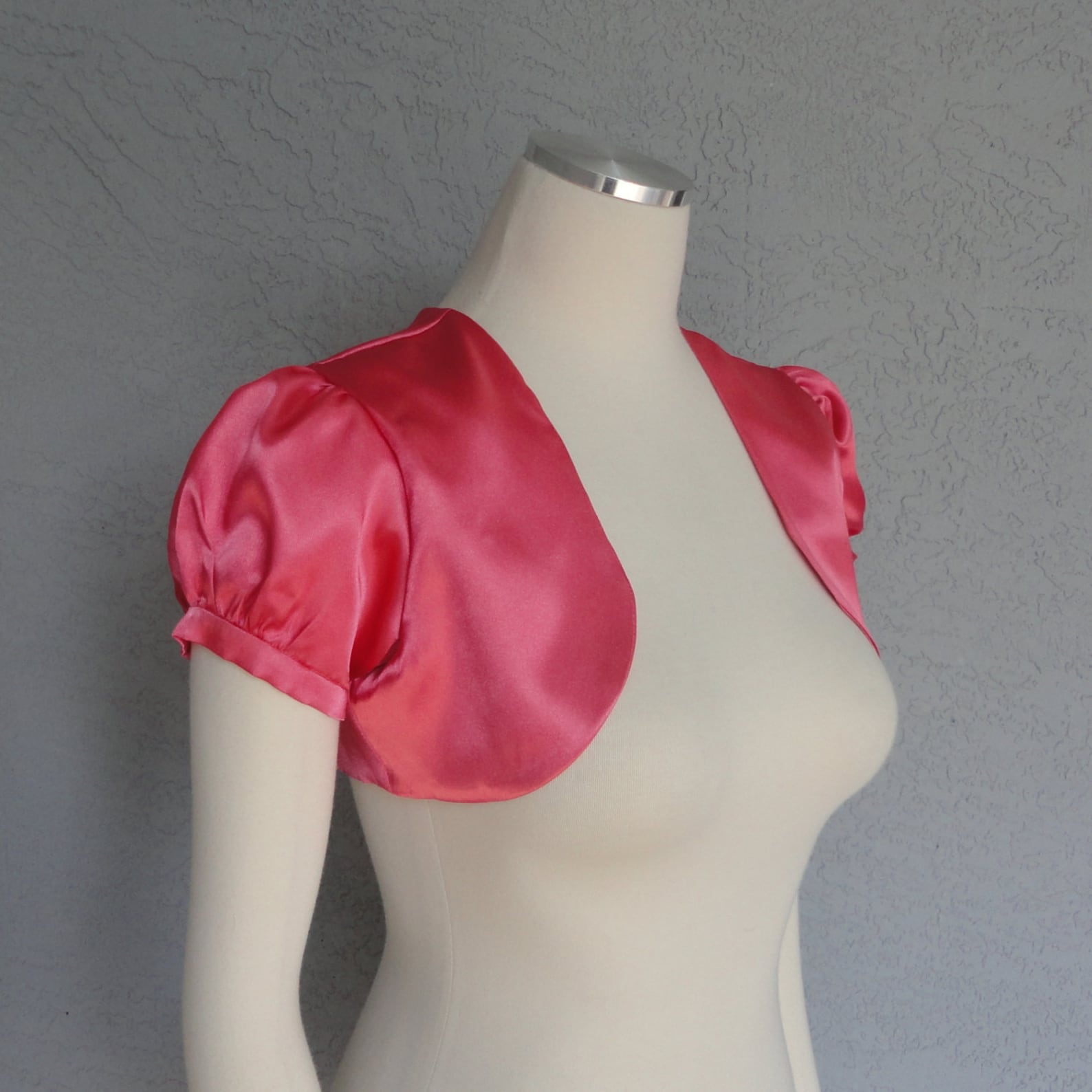Coral Color Satin Bolero Shrug Made to Order All Sizes - Etsy