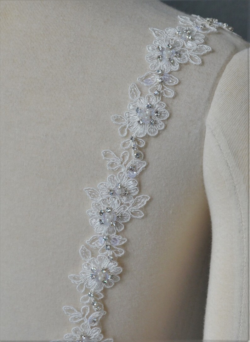 Detachable Ivory or White Beaded Corded Lace Straps Add to - Etsy