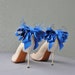 Royal Blue Bridal Shoe Clips Satin Ribbon Bow and Feather - Etsy