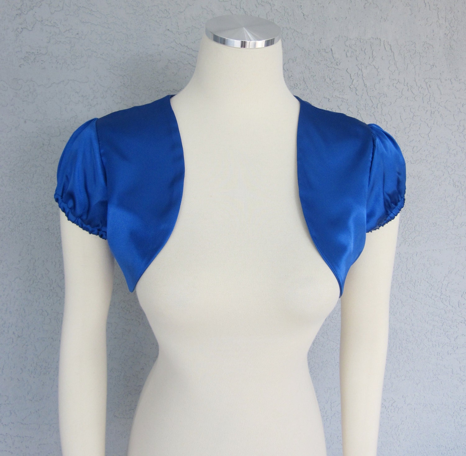 Royal Blue Satin Bolero Shrug Made to Order | Etsy