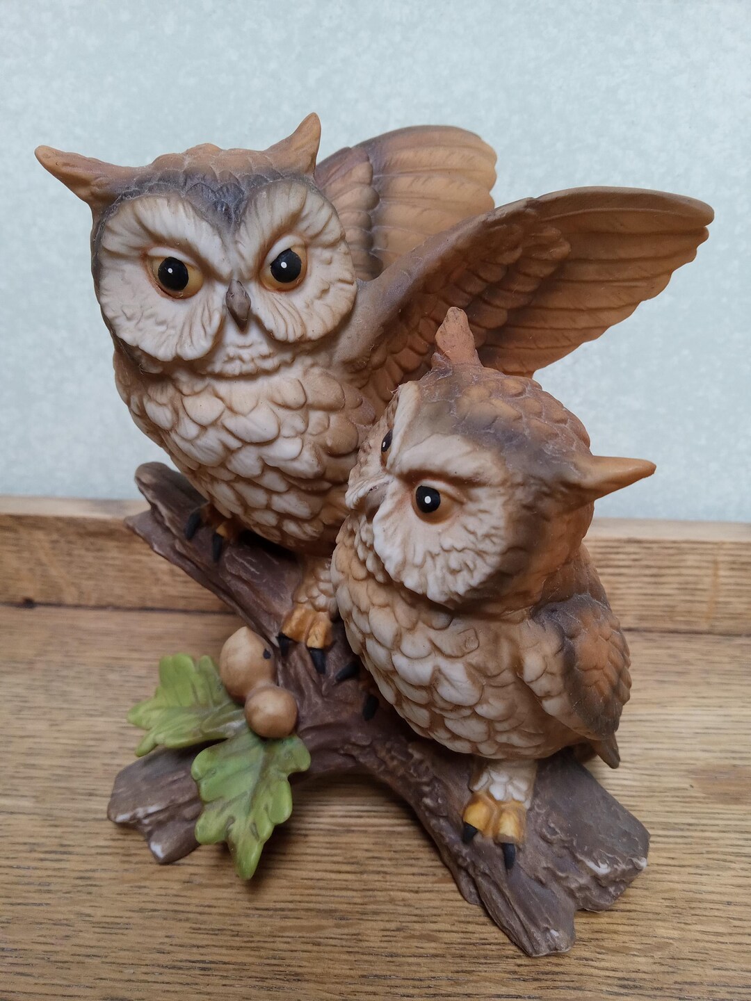 Great Horned Owls Porcelain Figurine - Vintage Homco #1404, No Chips or ...