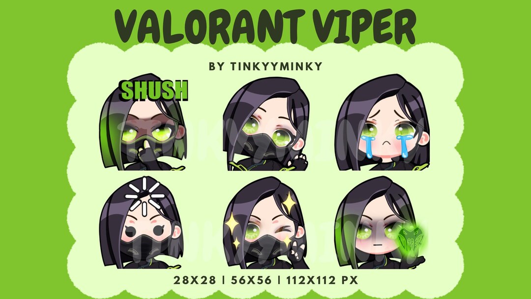 Valorant Viper Twitch Emotes | Shush | Angry | Emote Pack | for Twitch ...