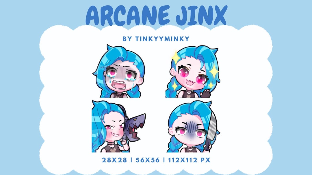 Cute Jinx Emotes | Arcane | League of Legends Emote | for Twitch ...