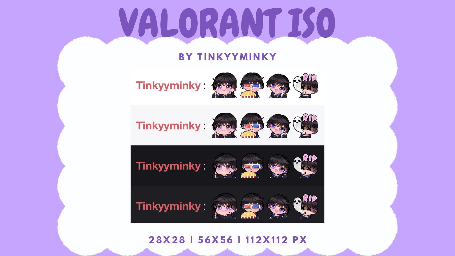 Valorant Iso Twitch Emotes | Cute | Emote Pack| Valorant Game Streaming ...