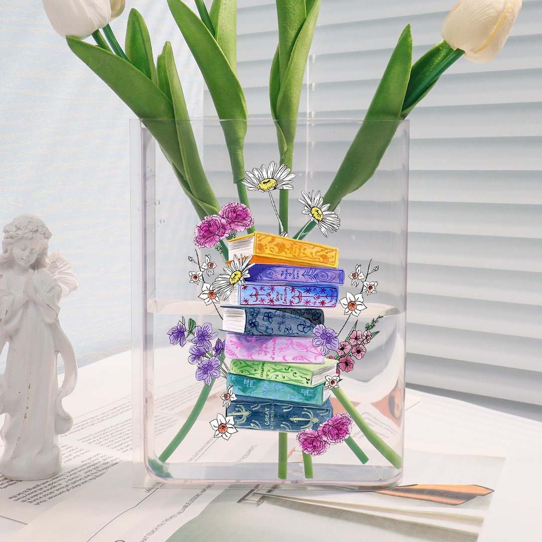Custom Readers Book Vase,book Shaped Flower Vase,library Book Acrylic ...
