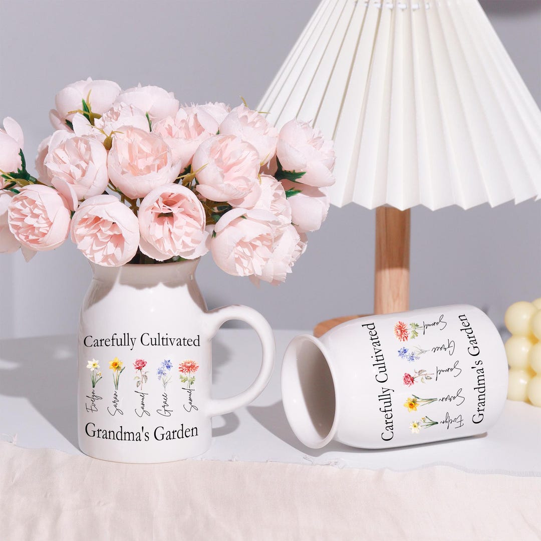 Custom Grandma's Garden Mini Plant Pot, Birth Flower Pots, Gift for Mom ...