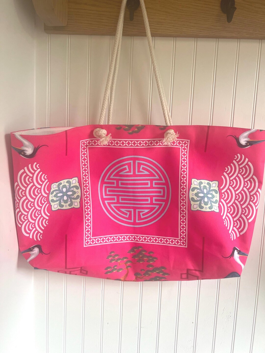 BAG Beach or Booze Carry Your Towels and Treats in Style Hot Pink ...