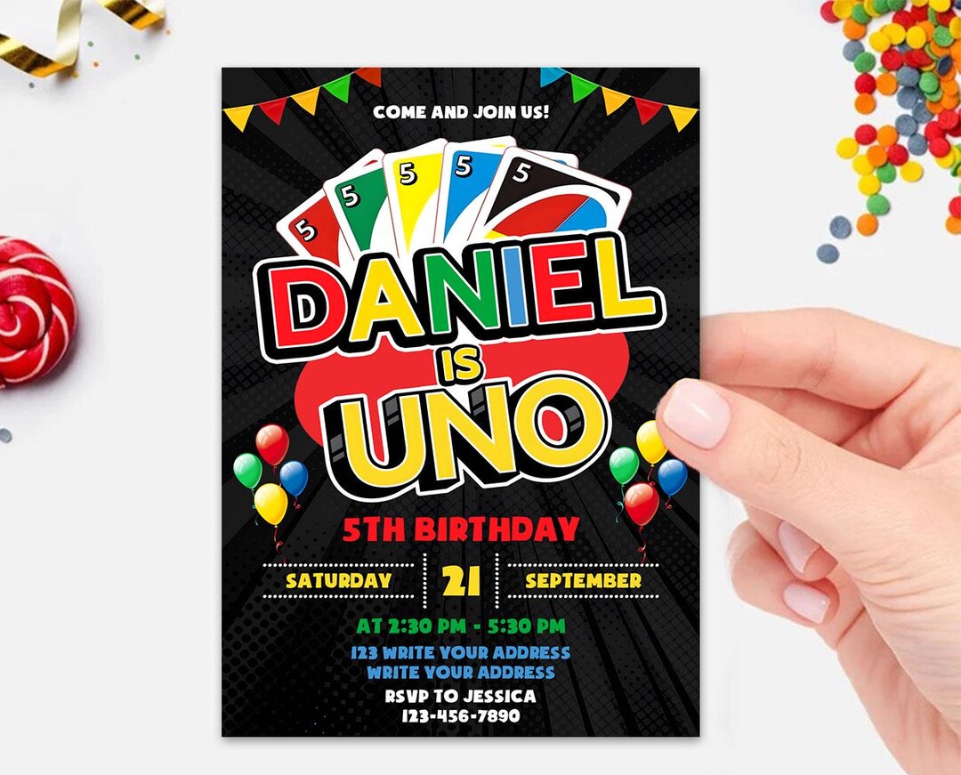 Uno Birthday Invitation, Printable Birthday Uno Invitation, Editable ...